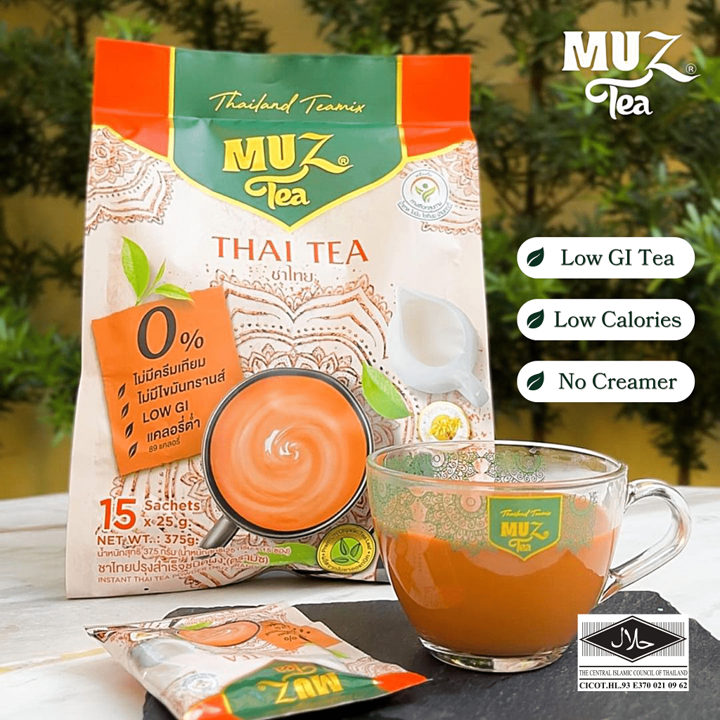 Muz Instant Thai Tea 25gx15s - Halal, Low GI, Low Calories Milk Tea ...