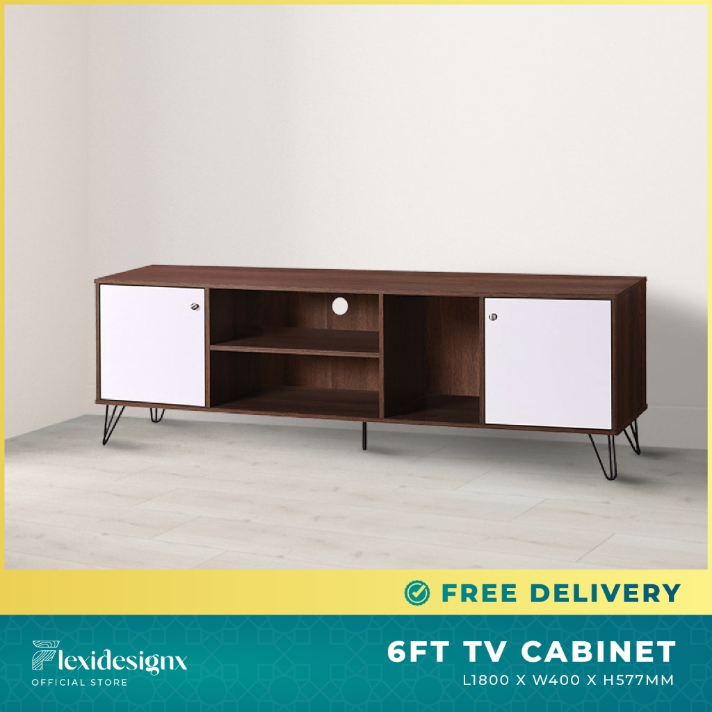 6ft TV Cabinet Soft Close /180cm TV Console Hall Cabinet / TV Table ...
