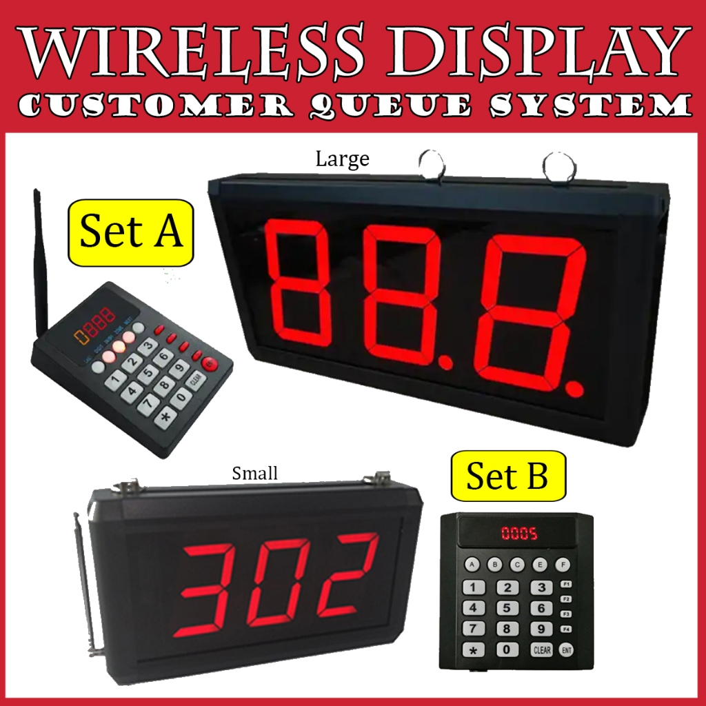 Large Small Display Bubble Tea Wireless Queue Management System 3 Digit Digital Call System ...