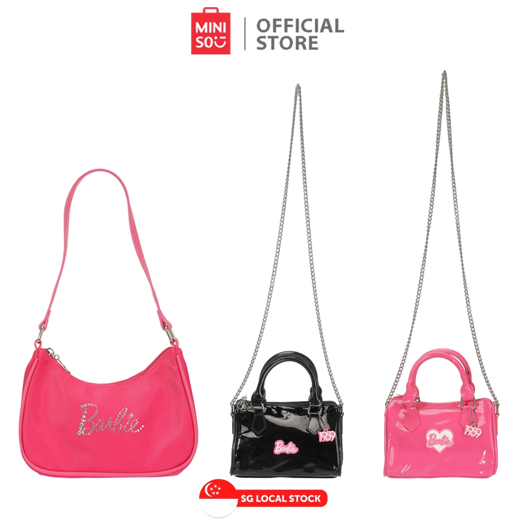 MINISO Barbie Collection (Shoulder Bag Pink/ Crossbody Bag Black, Rose ...