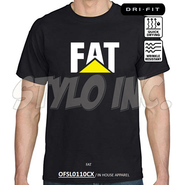 FAT Dri-Fit Graphic T-Shirt Gym Meme Funny Singapore Video Game CAT Tee ...
