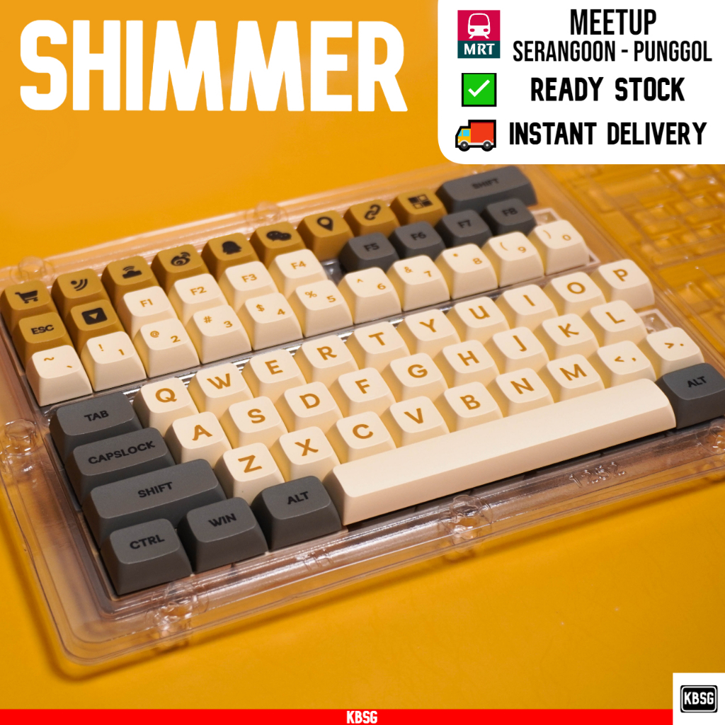 Shimmer Black, Grey, Gold XDA Profile Keycaps for Mechanical Keyboard ...