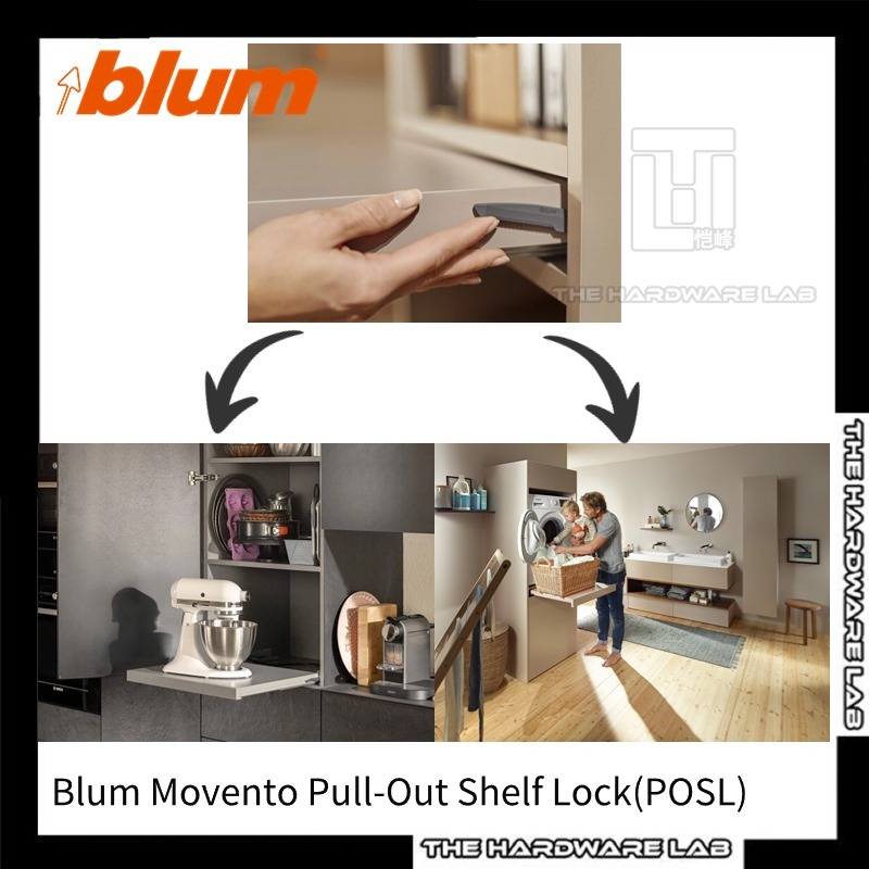 {The Hardware Lab}Blum Movento Pull-Out Shelf Lock(POSL) Orion Grey 40 ...
