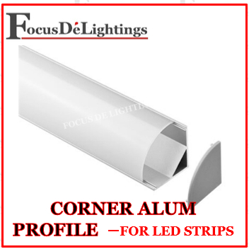[2 pcs] 1 meter CORNER ALUMINIUM PROFILE ALUM CASING FOR LED STRIPS ...
