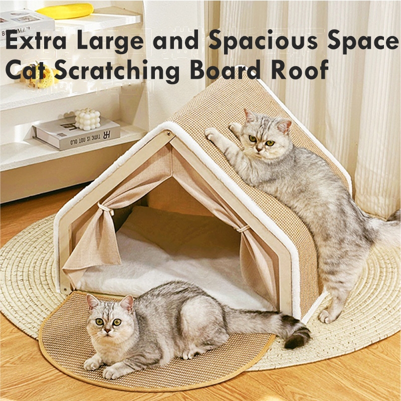 SG Oversized Cat Tent, Cat Nest, Cat House, 2 In 1 Cat Scratching Board ...