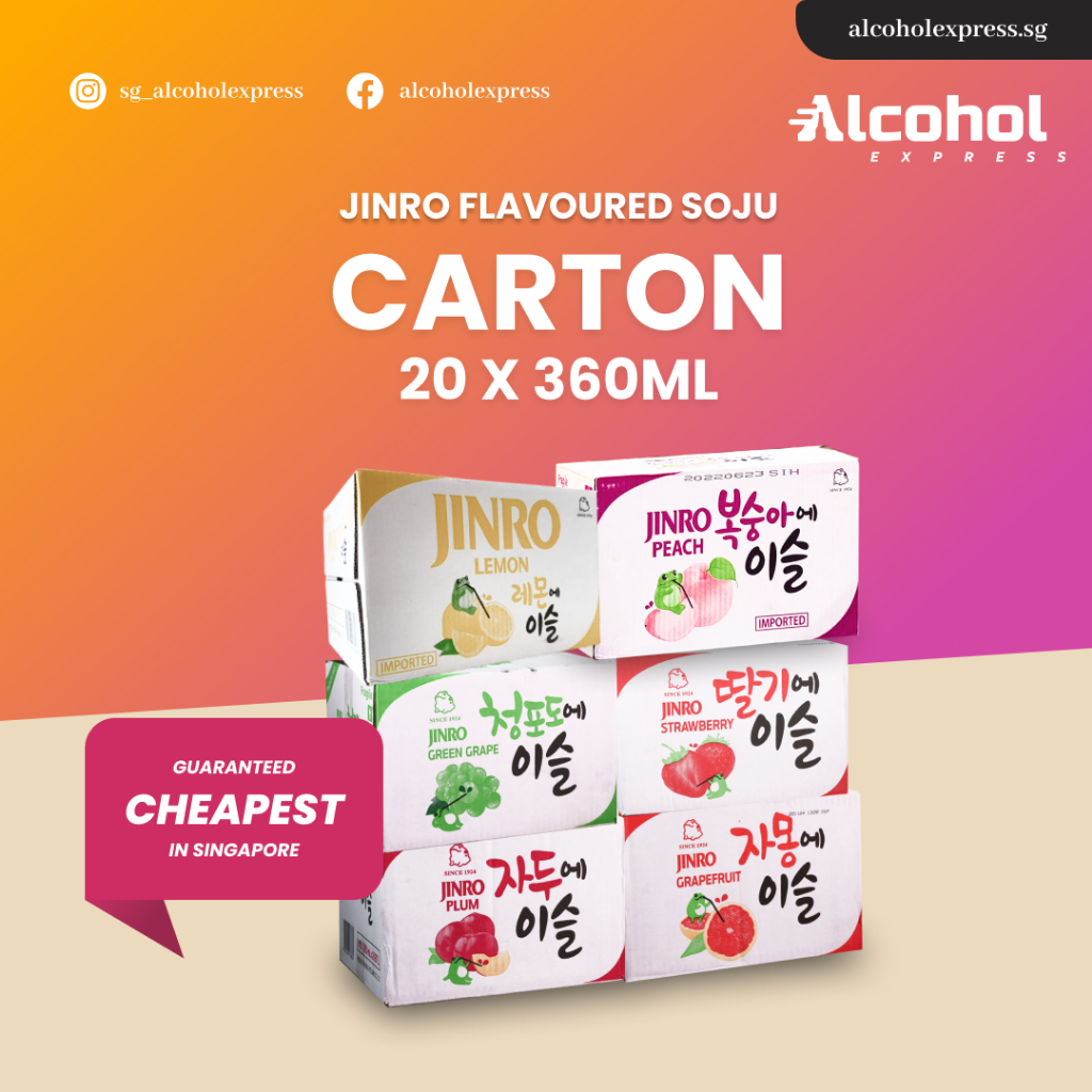 JINRO FLAVOURED SOJU CARTON 20 x 360ml | Shopee Singapore