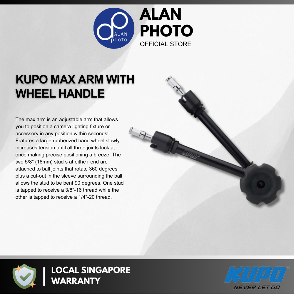 Kupo KCP-101W / Max Arm with Wheel Handle [KG100911] | Shopee Singapore