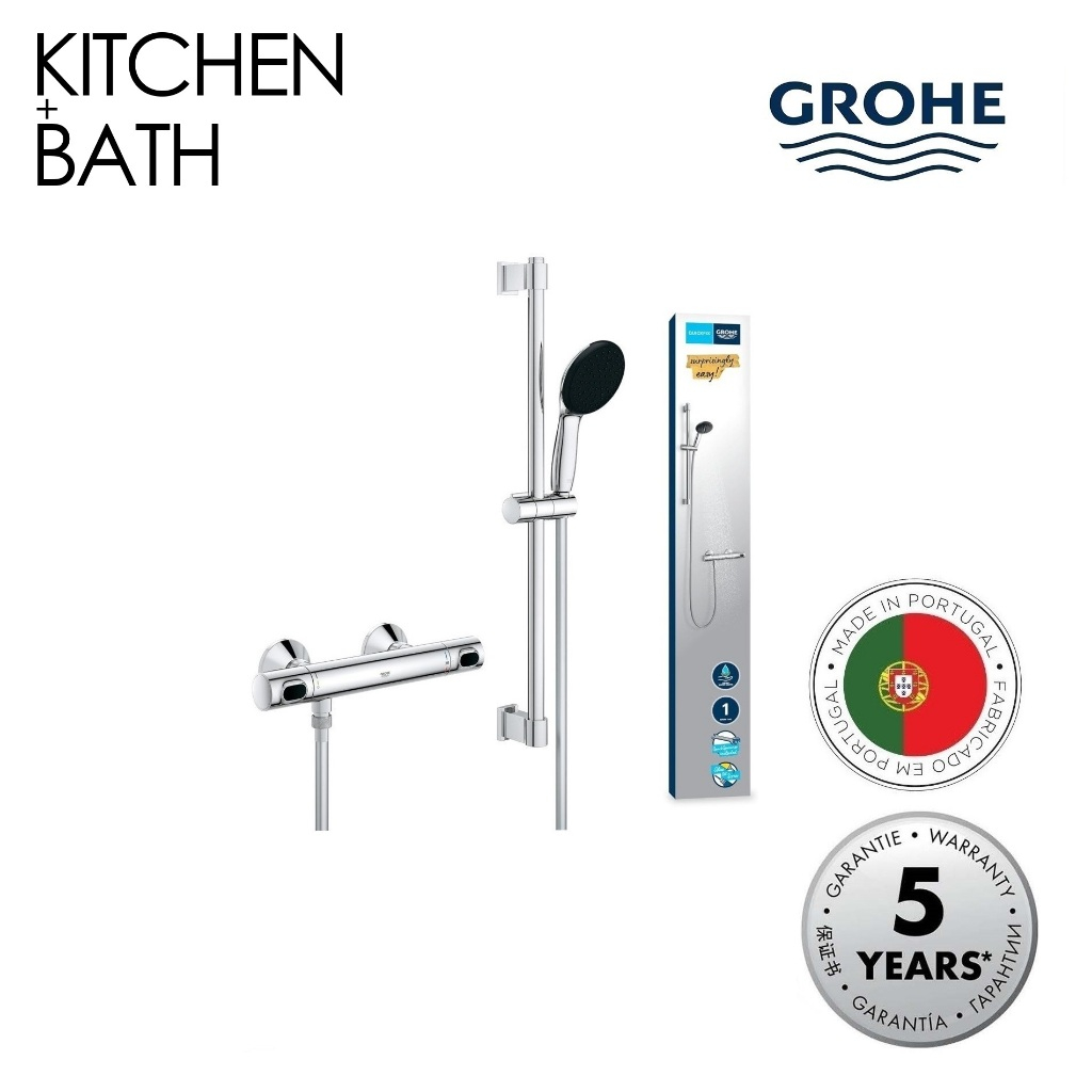 GROHE Precision Flow Thermostatic Shower Mixer 1 jet Shower Set with ...