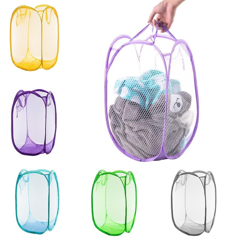 Laundry basket Foldable Mesh Laundry Basket Portable | Storage Basket ...