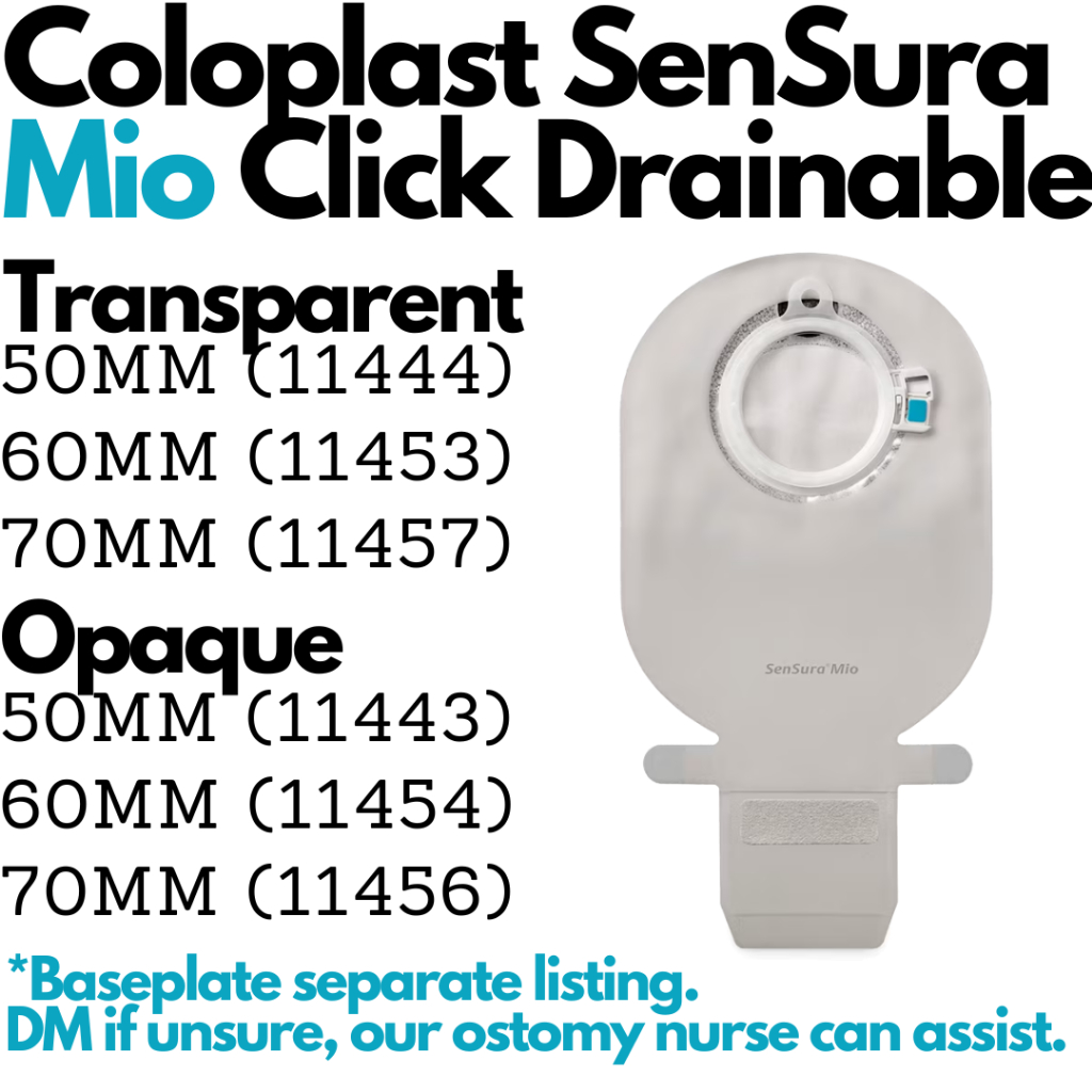 Coloplast Sensura Mio Click Ostomy Bag 11444 | 11453 | 11457 | 11443 ...
