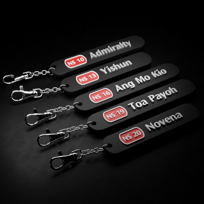 Red Line Stations (NSL) North-South Line MRT Keychains & Magnets ...