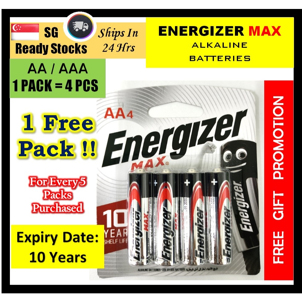 [SG Ready Stocks] 4 PCS PACK - Energizer MAX AA / AAA Alkaline Battery | Energizer MAX AA E91 ...