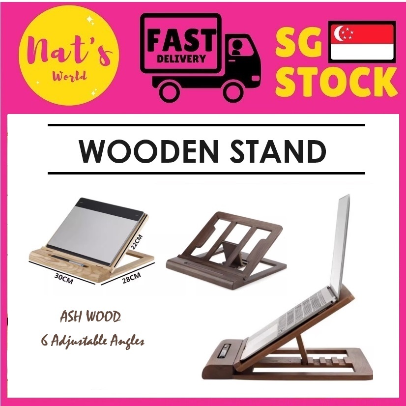 adjustable Laptop stand solid wood stand ( wooden stand 209) | Shopee ...
