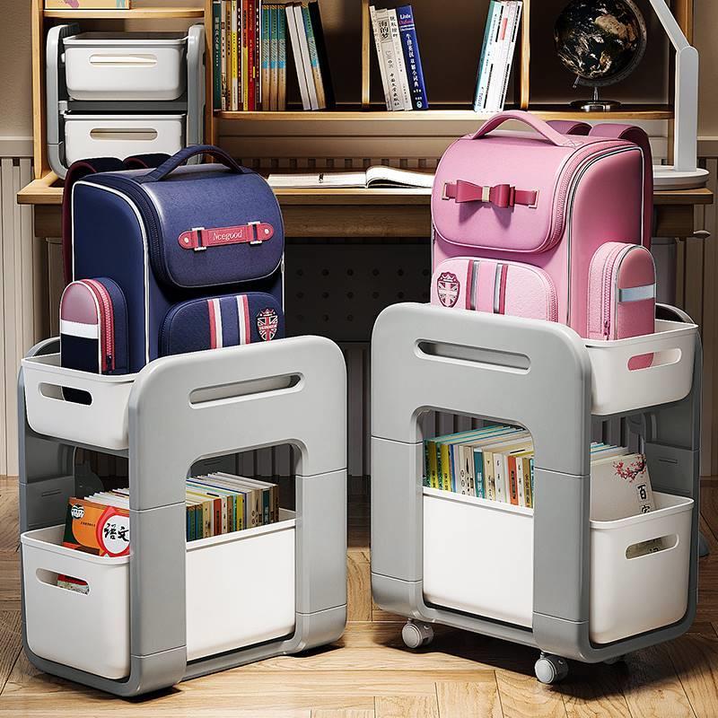 [SG STOCK] Schoolbag storage rack, movable book storage rack, pulley ...