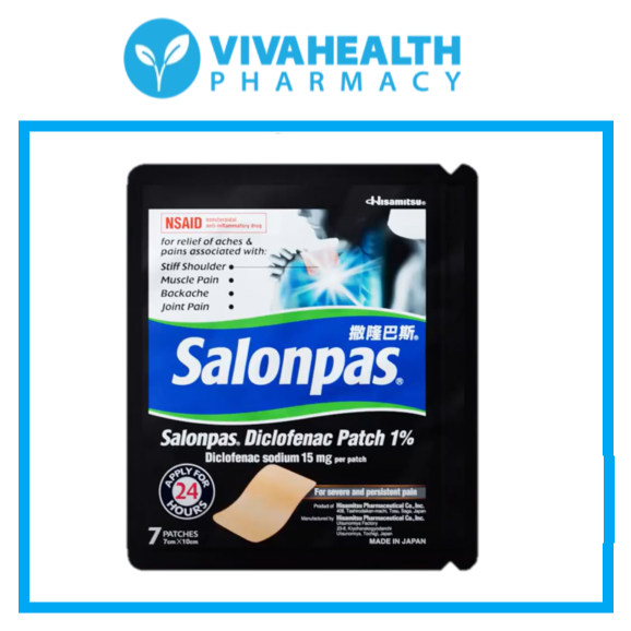 Salonpas Diclofenac Patch 1% 7s/pack - 24hr pain reliever | Shopee ...