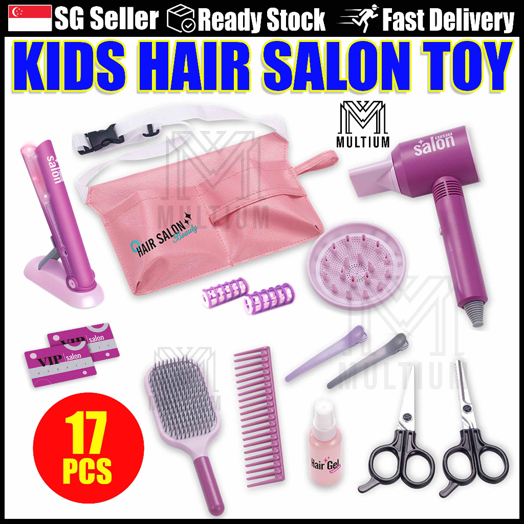 Kids Hair Salon Toy Beauty Salon Playset for Kid Pretend Hair Dressing ...