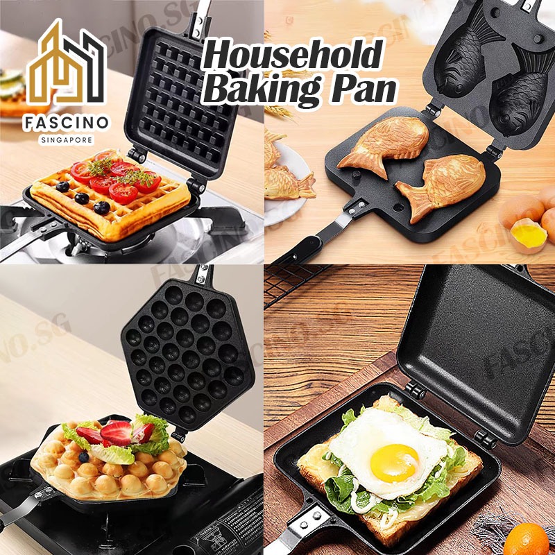 【SG】Sandwich Pan Non Stick Machine Eggpuffs Pan Bread Toaster Wafer ...