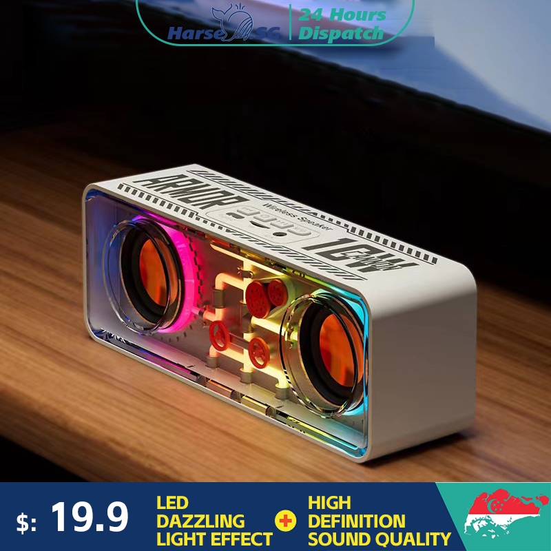 [SG Stock] Cyberpunk Transparent Speakers, RGB Light, Mini 'Steel ...