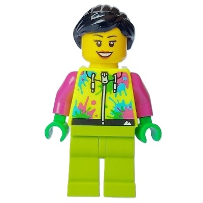 Original Lego City - Mountain Bike Cyclist (Female, Neon Yellow Jacket ...