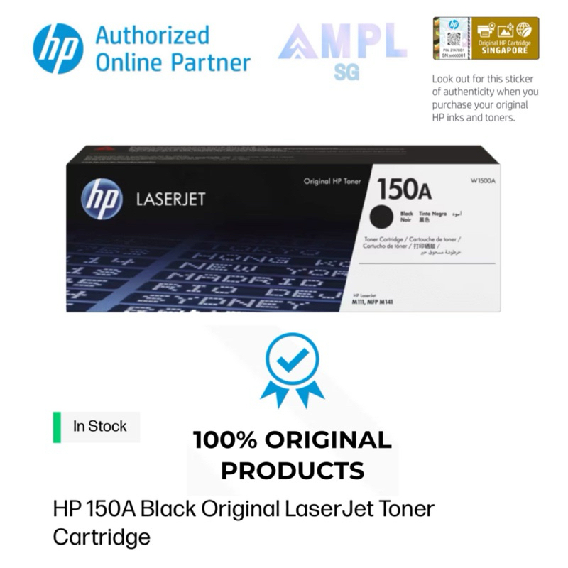 Genuine HP 150A Black Original LaserJet Toner Cartridge W1500A for ...
