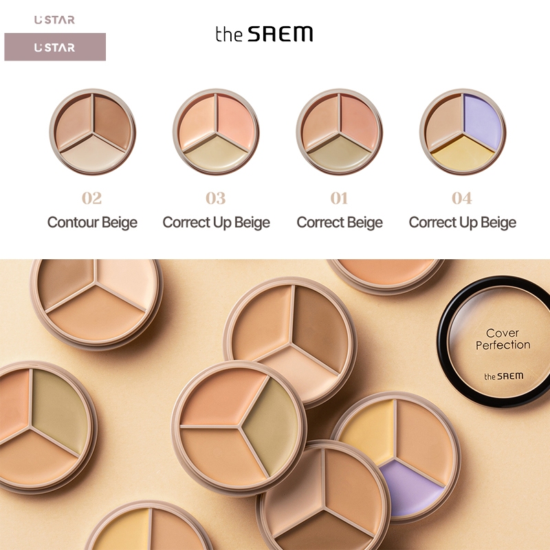 the SAEM Cover Perfection Triple Pot Concealer Water-proof Smudge-proof ...