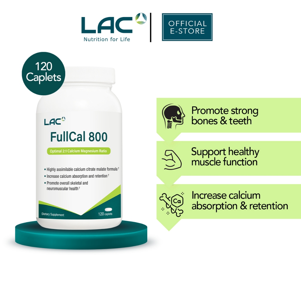 [LAC FULLCAL] FullCal 800 - Optimal 2:1 Calcium Magnesium Formula (120 ...