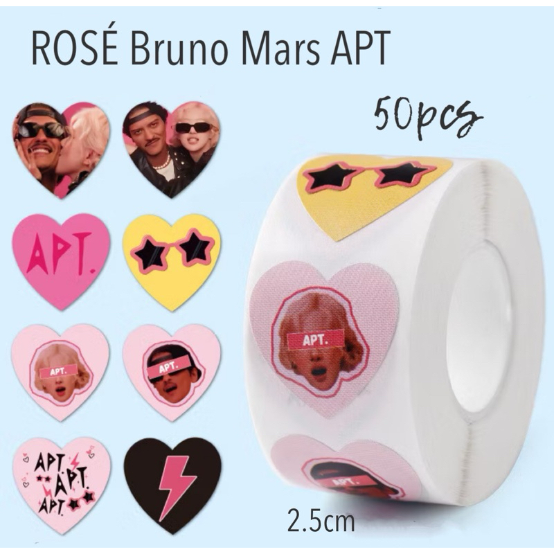 [SG STOCK] 2.5cm ROSÉ Bruno Mars APT Motivational Reward Stickers 50pcs ...