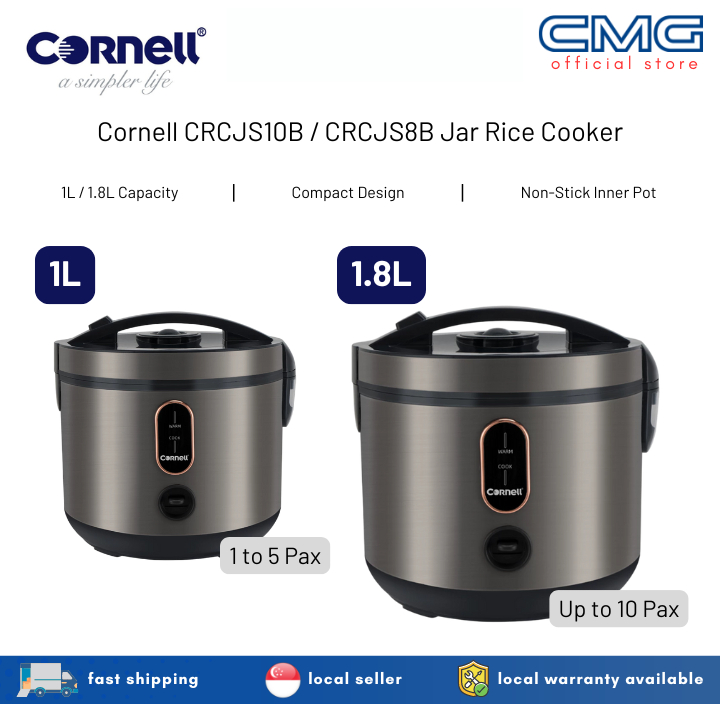 Cornell Jar Rice Cooker 1.0L/1.8L with Steam Tray | Shopee Singapore