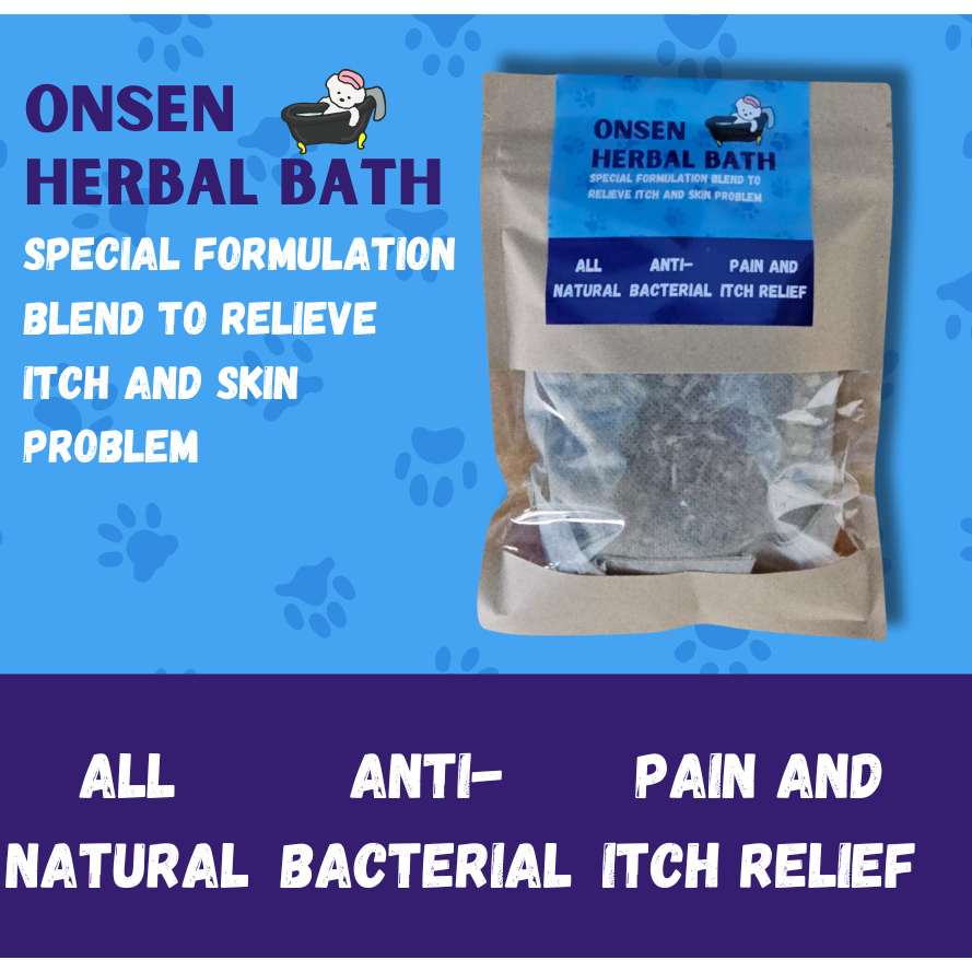 Onsen Dog Herbal Bath Treatment for Skin Itch and Rashes 1 Sachet By ...