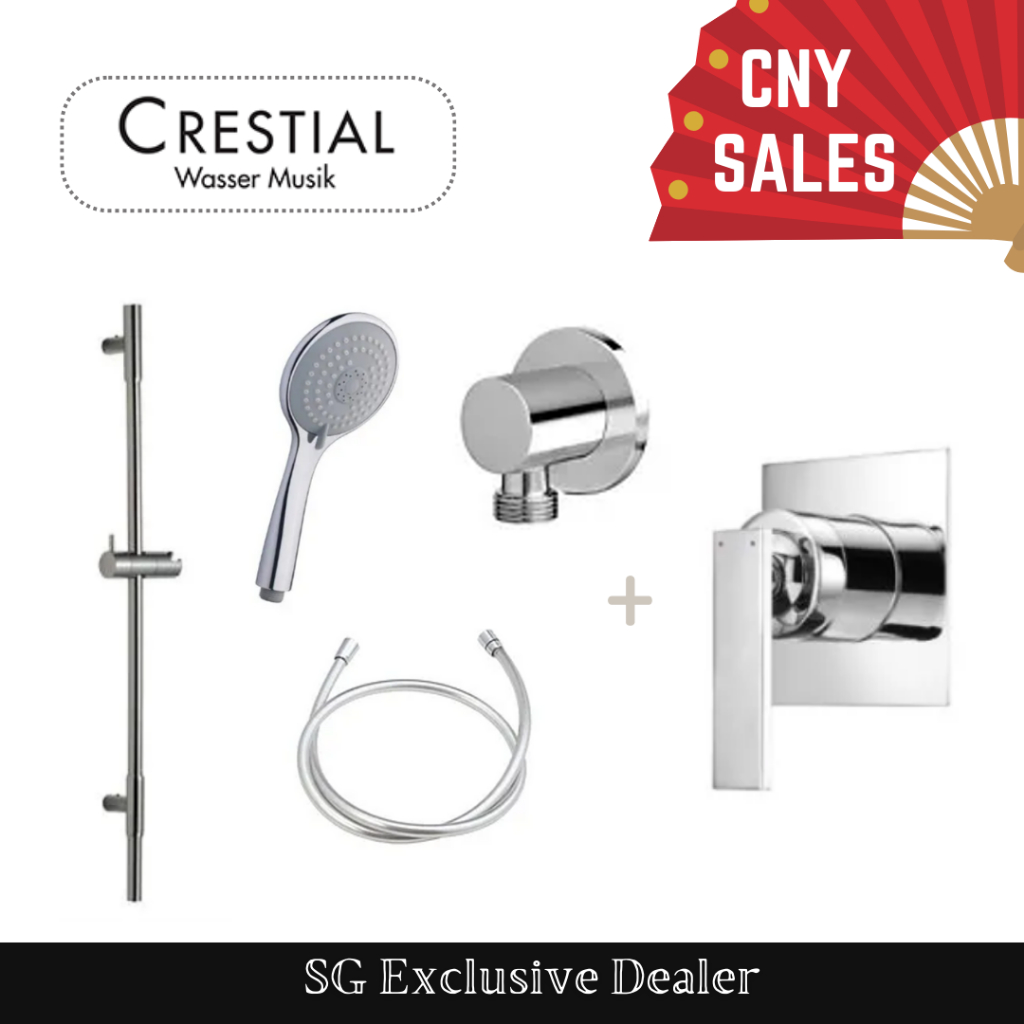 CRESTIAL Bathroom Bundle Sales Shower Mixer + Shower Bar + Handshower ...