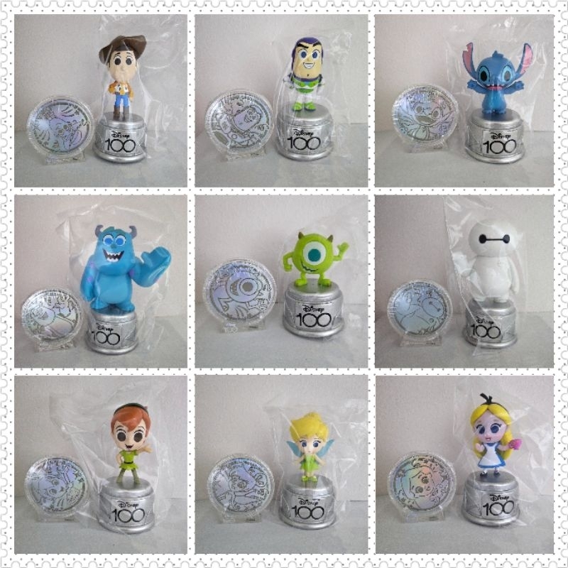 Disney 100 Woody Buzz Stitch Sulley Mike Pooh Olaf Elsa Alice Dumbo ...