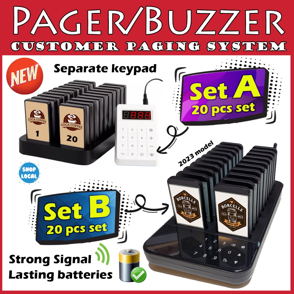 Separate Keypad Pager buzzer or 20pcs pager set P20S P20N Hawker Food ...
