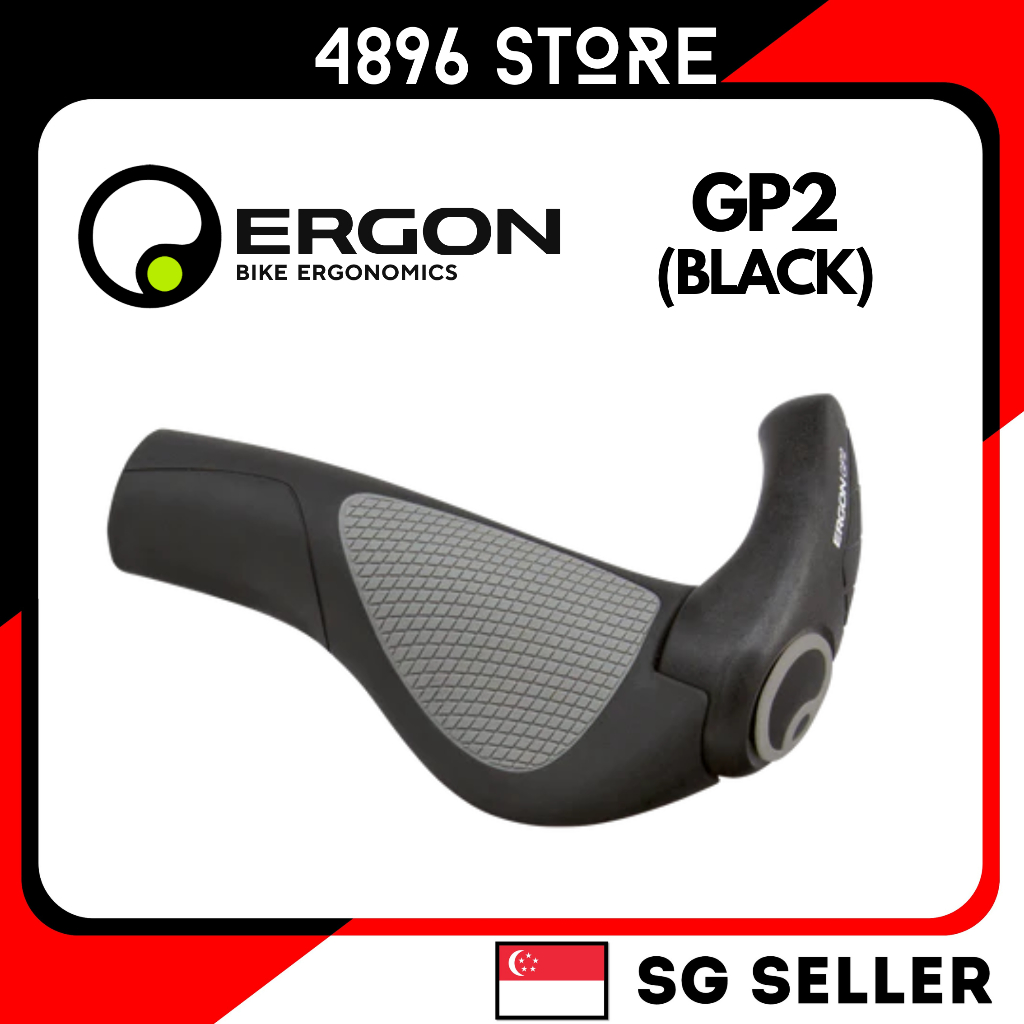 Ergon GP2 Ergonomic Lock-on Bicycle Handlebar Grips with Medium Size ...