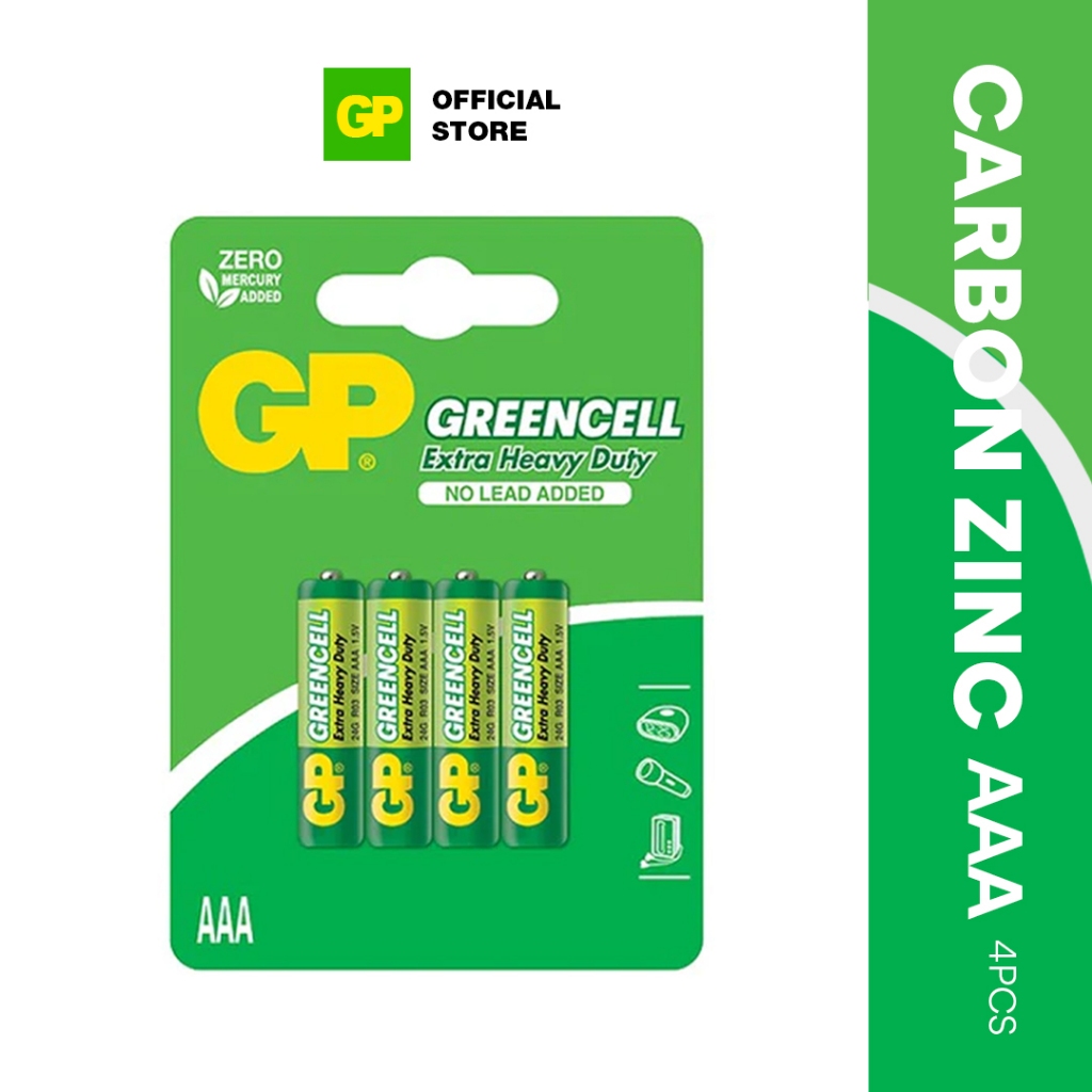 GP Carbon Zinc Greencell AAA Battery (4pcs/pack) | Shopee Singapore