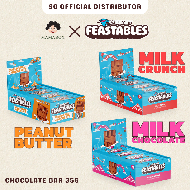 [New] Box of 24 Feastables MrBeast | Milk Chocolate | Crunch | Peanut ...