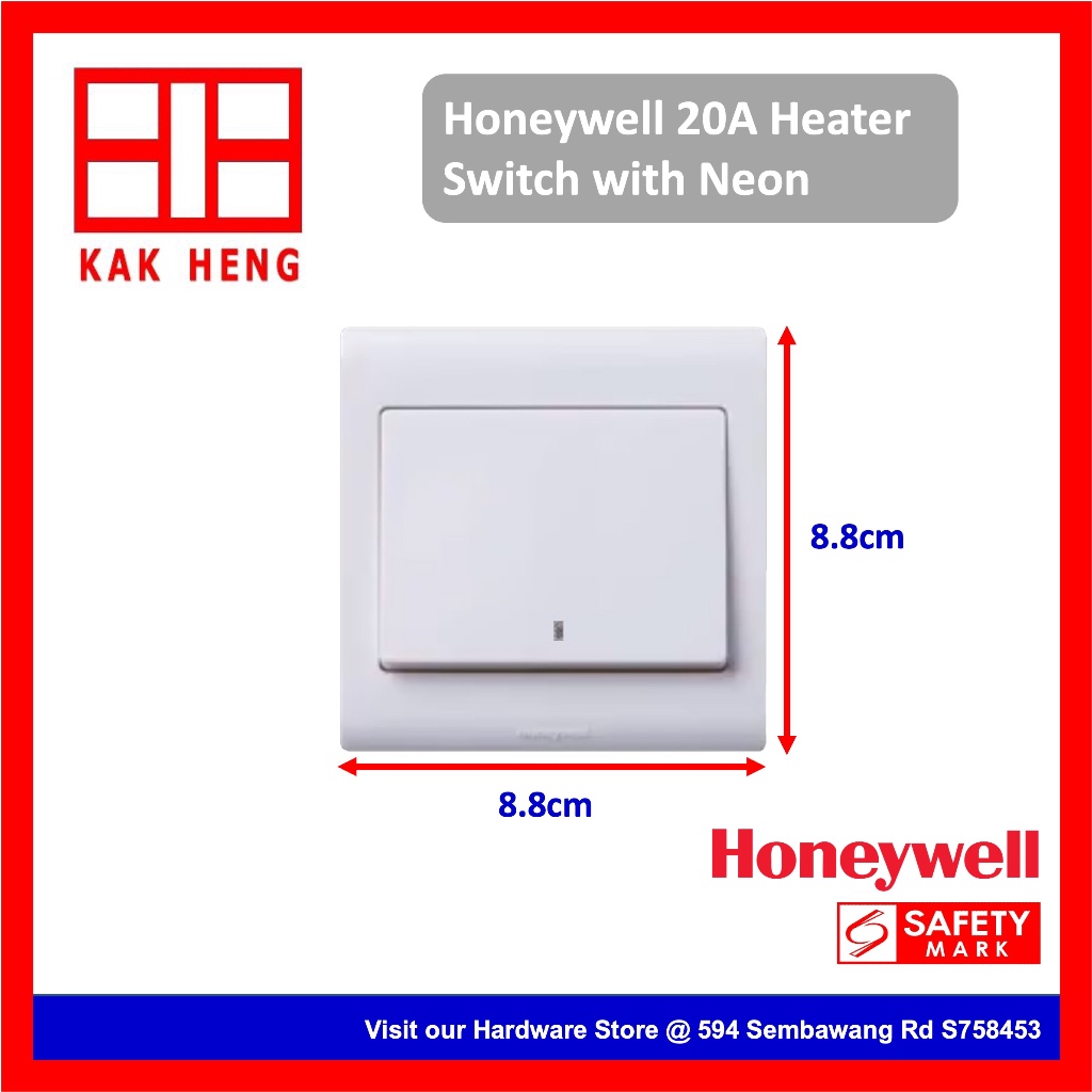 Honeywell 20A Heater Switch with Neon (1 Way / 2 Way) | Shopee Singapore