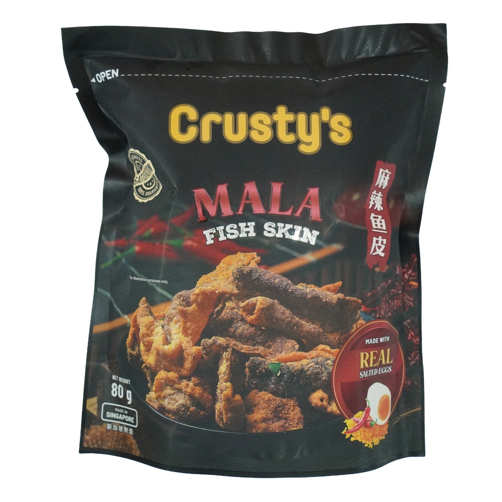Crusty's Mala Salted Egg Fish Skin (80g Packet) | Shopee Singapore