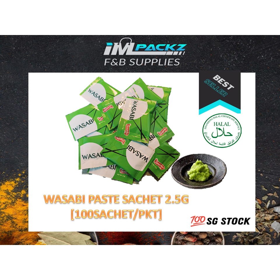 [HALAL] Mini Wasabi Paste Sachet [2.5g x 100pcs/pkt] | Shopee Singapore