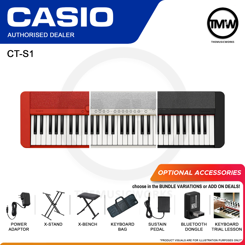 Casio CT-S1 Casiotone Digital Keyboard 61 Keys Portable Piano CTS1 CTS ...