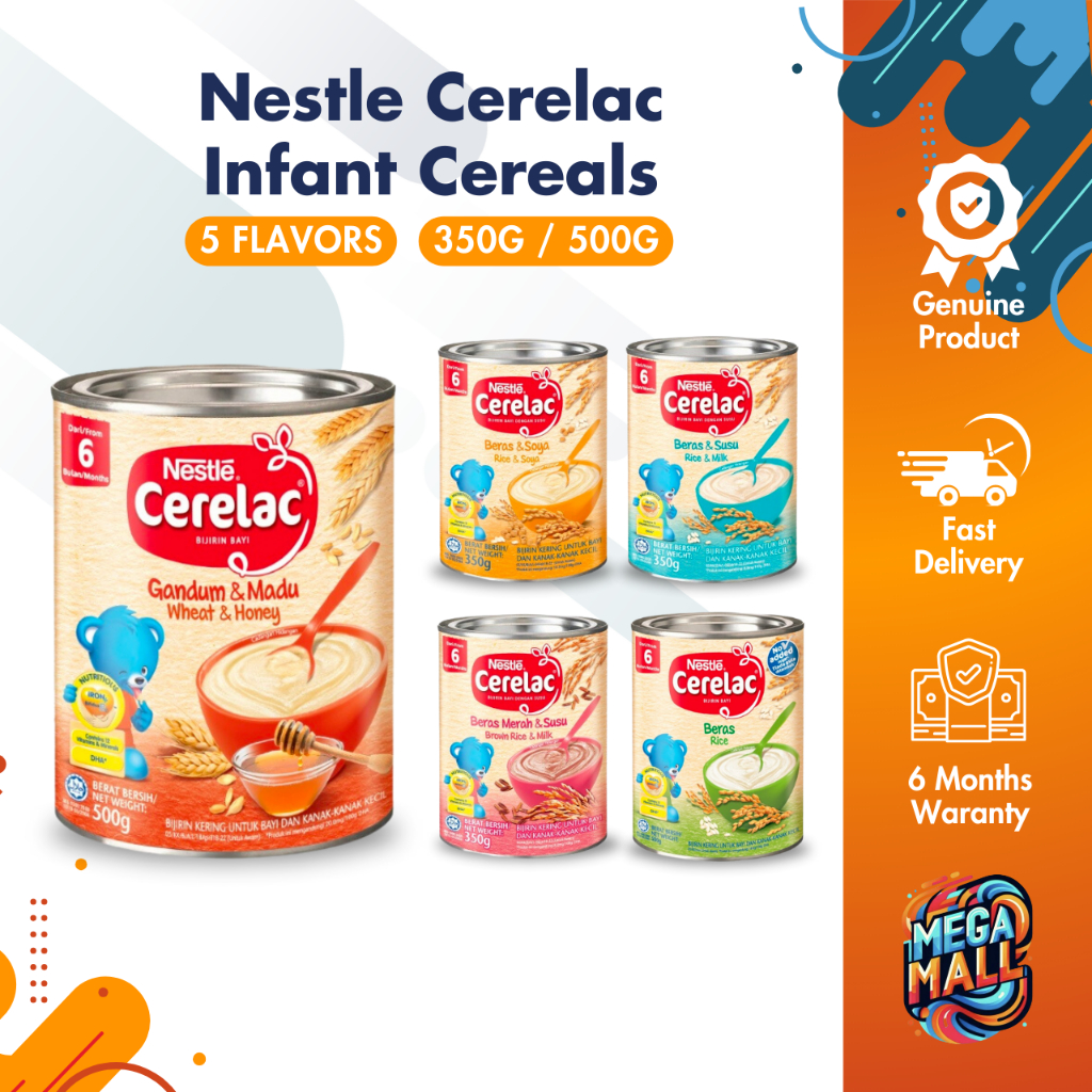 Nestle Cerelac Rice & Milk Cereal - 350g/500g, Nutritious Baby Meal ...