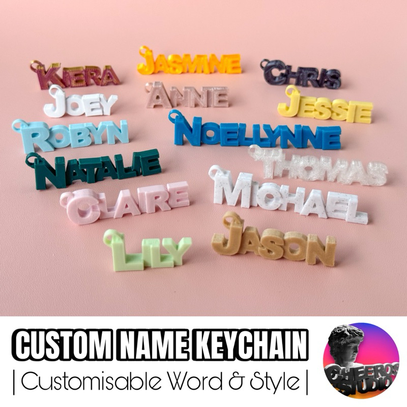 3D Printed Custom Name Keychain | Customisable Word & Style | | Shopee ...