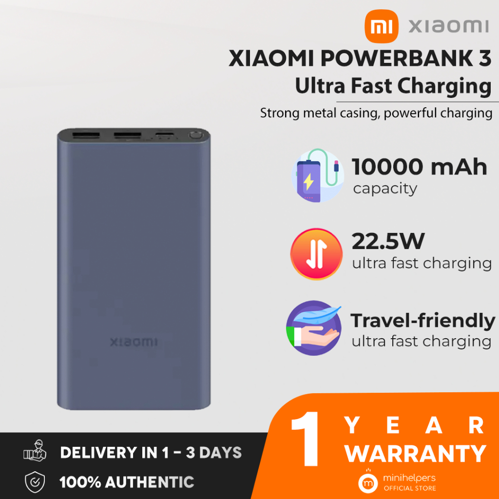 【READY STOCK】Xiaomi Mi Power Bank 3 10000mAh 22.5W Ultra Fast Charging ...