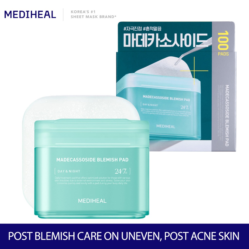 MEDIHEAL Madecassoside Blemish Pad 100 Pads, Post Blemish Care (as seen ...