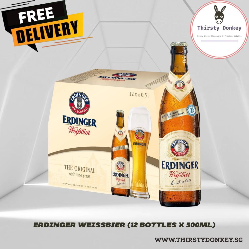 Erdinger Weissbier - 12 bottles x 500ml (BBD: 08/2026) | Shopee Singapore