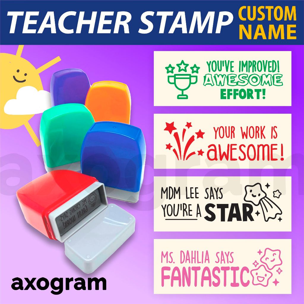 PERSONALISED Teacher Stamps | Custom Name Teacher Stamp Axogram | Shopee Singapore
