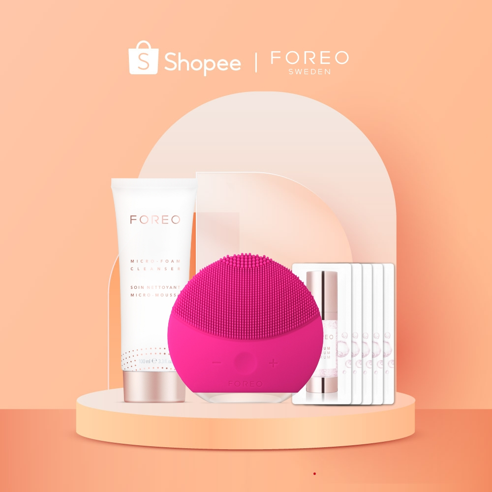 [BRAND BOX] FOREO LUNA mini 2 Fuchsia + LUNA Micro-Foam Cleanser 100ML ...