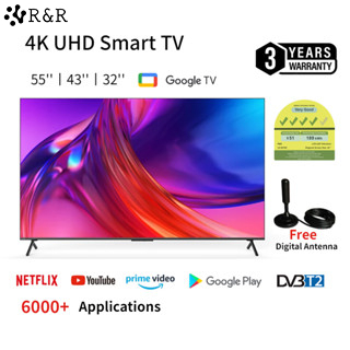 55 Inch 4K UHD Smart TV Android 13.0 Google Digital TV HDR 10 Netflix ...