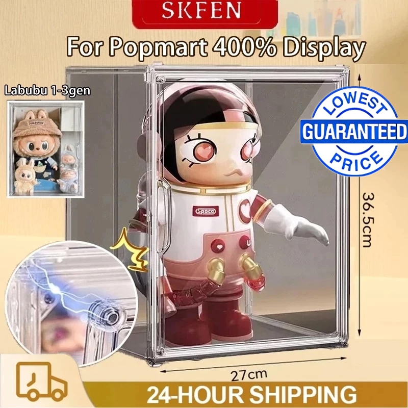 【SG Stock】Molly 400 % popmart display box Popmart Rack Figurine Case ...