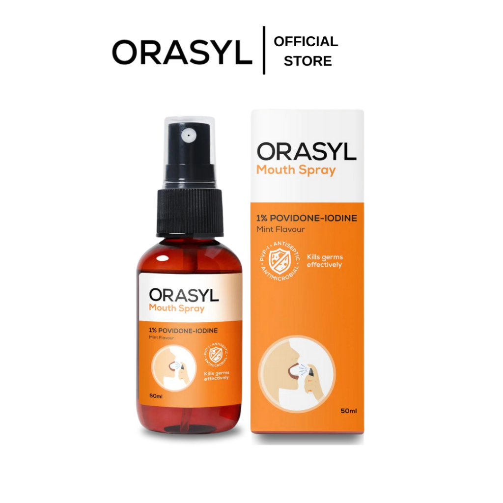 ORASYL Orange Mouth Spray 50 mL (Contains Povidone-Iodine) -(Expiry FEB ...
