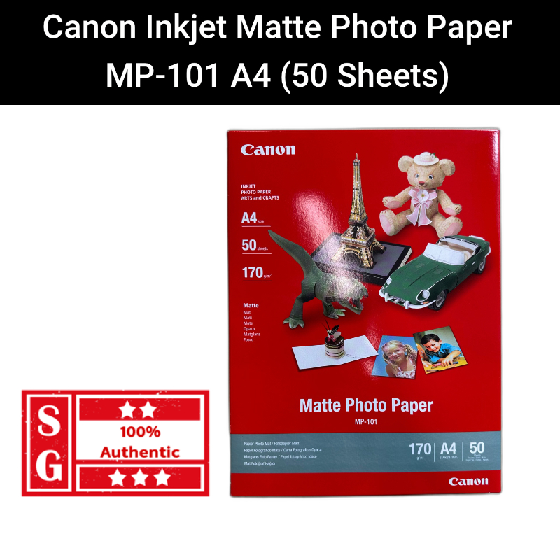 Canon Inkjet Matte Photo Paper MP-101 A4 (50 Sheets) Canon Photo Paper ...